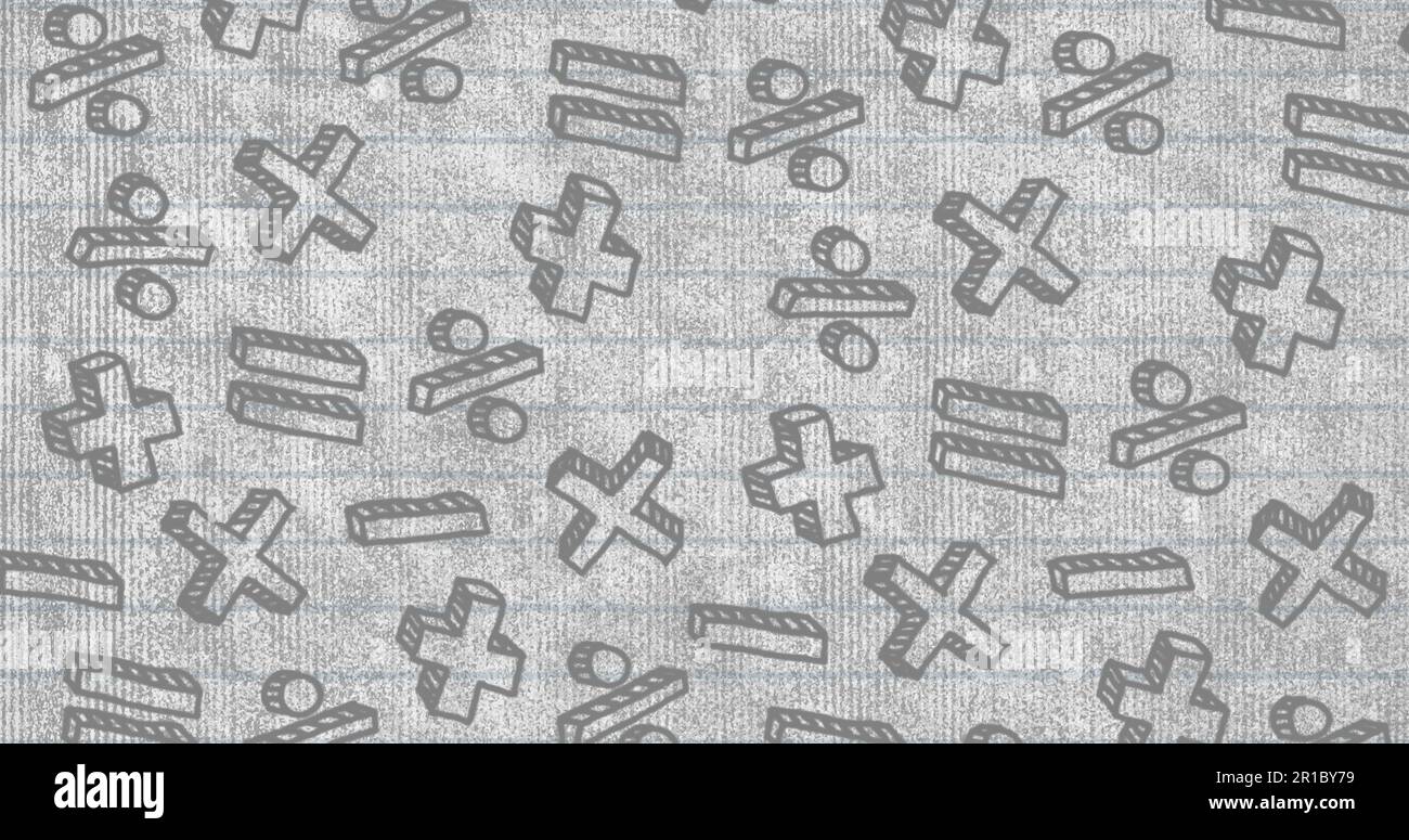 Image of division and multiplication symbols against textured white ...