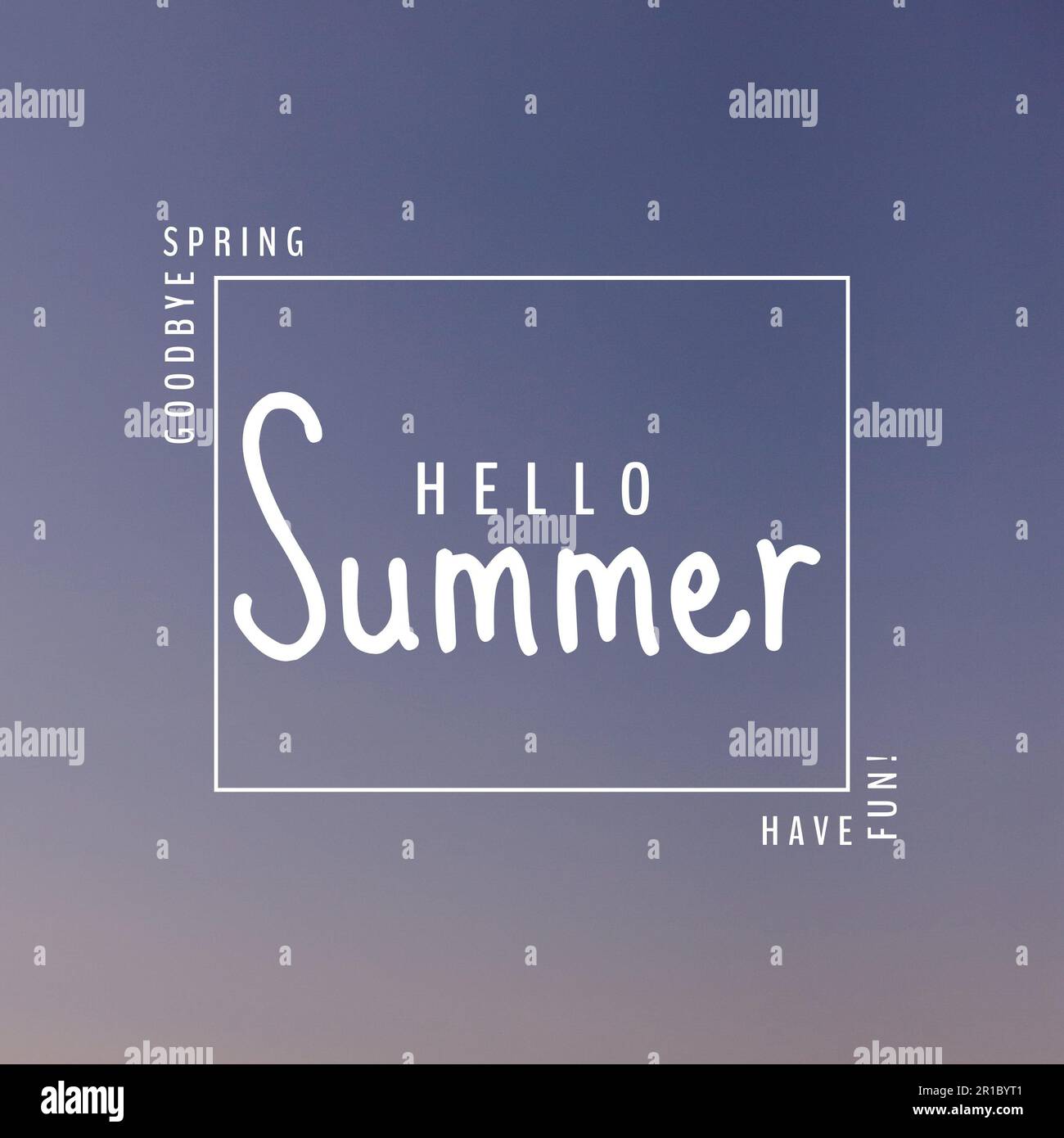 Composite of goodbye spring, hello summer and have fun text with ...
