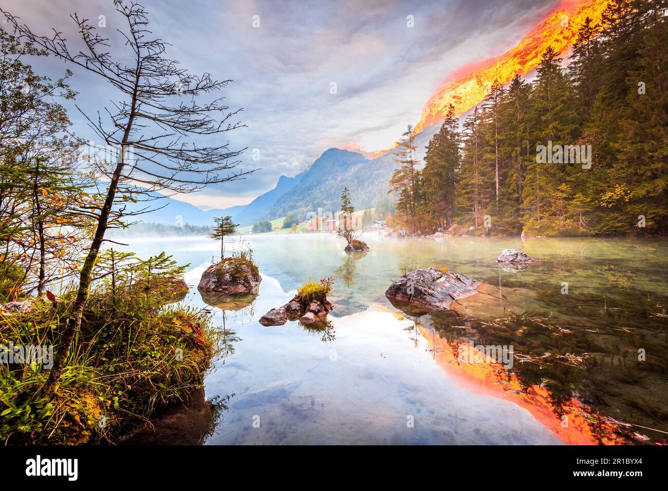 Hintersee, Bavaria. Picturesque alpine lake located in the Bavarian ...