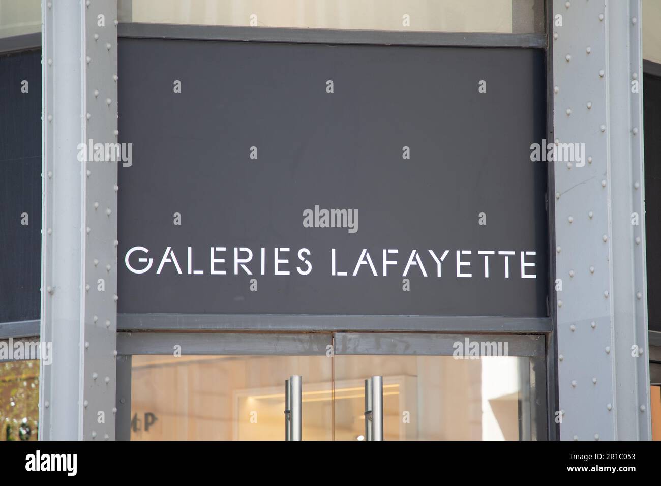 lyon , Aura France - 04 24 2023 : galeries lafayette logo brand and ...