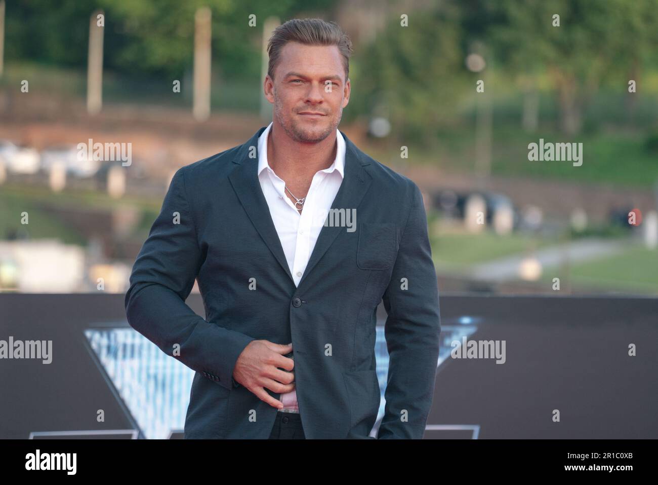 Rome, Italy. 12th May, 2023. US actor and singer Alan Ritchson arrives ...