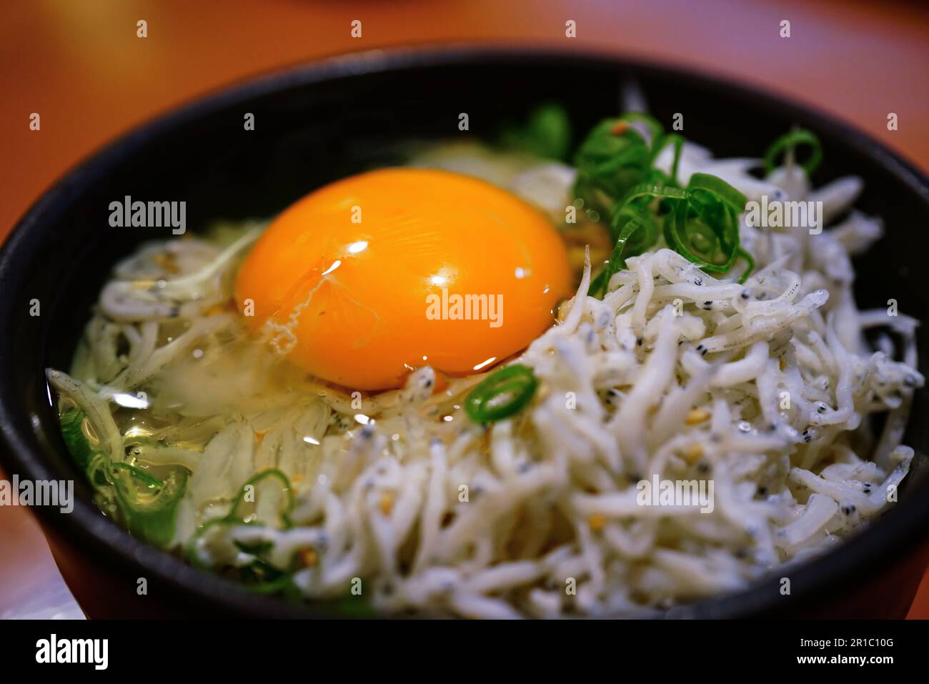 Delicious fresh Shizuoka Shirasu Donburi (Bowl of rice topped with baby ...