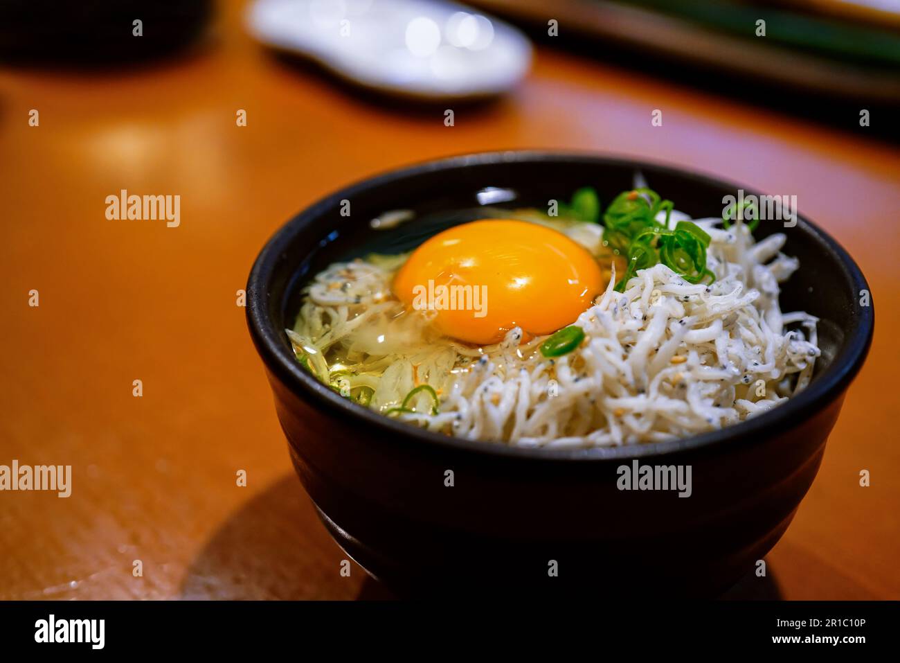 Delicious fresh Shizuoka Shirasu Donburi (Bowl of rice topped with baby ...