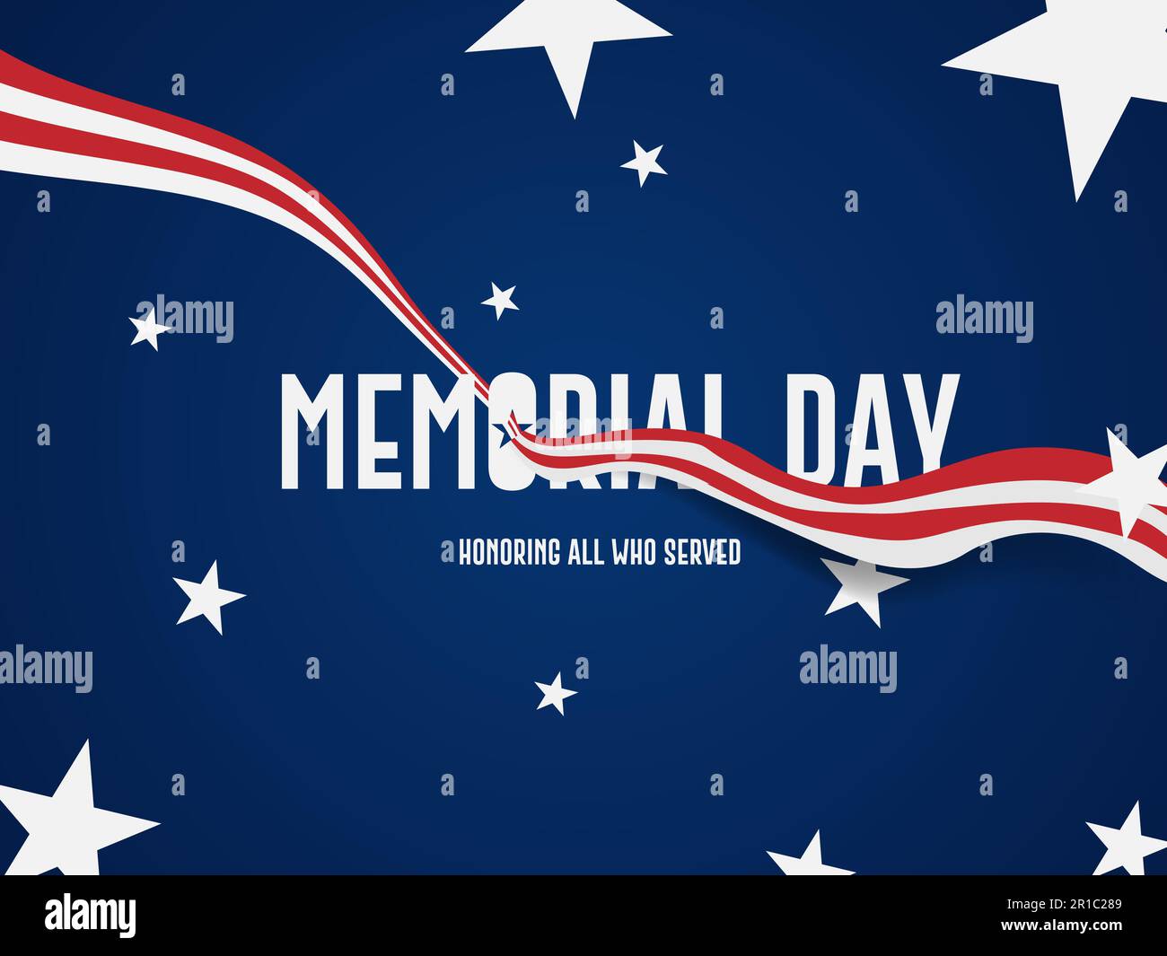 Memorial Day Honoring All Who Served with the USA flag. Poster, banner ...