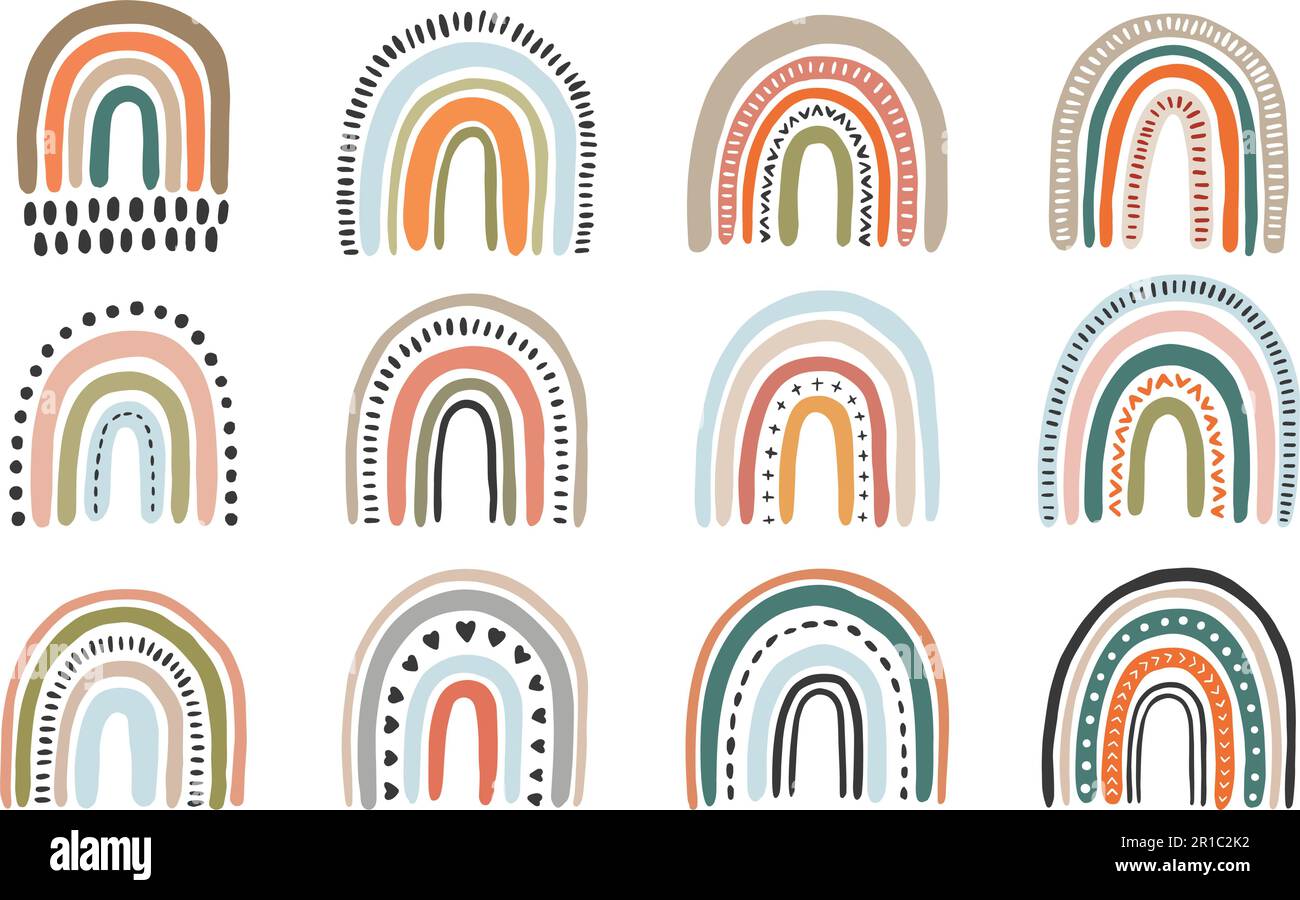 Cute Boho Rainbows. Baby Boho Rainbows Kids Nursery Design Elements ...