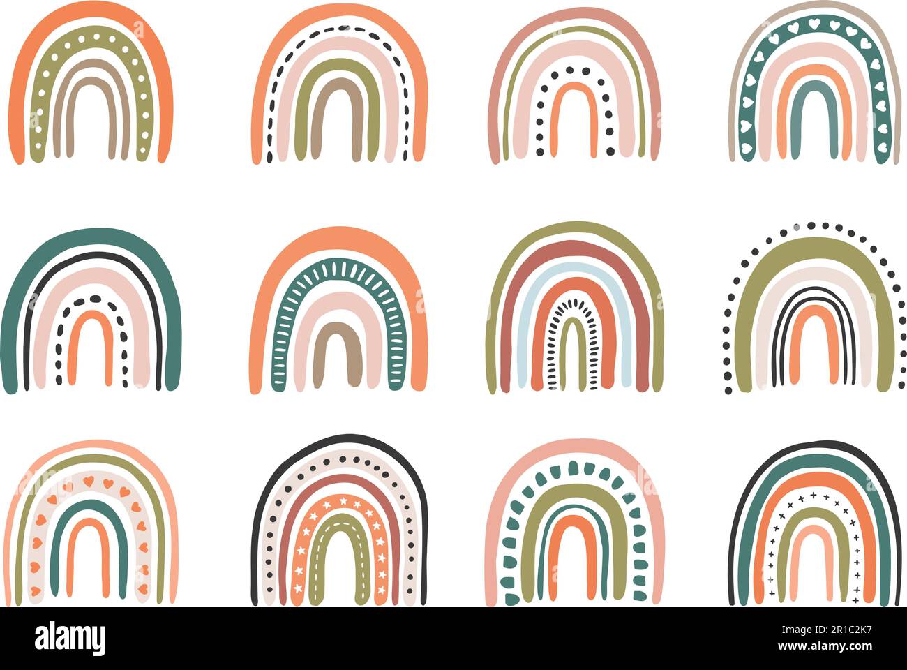 Cute Boho Rainbows. Baby Boho Rainbows Kids Nursery Design Elements ...