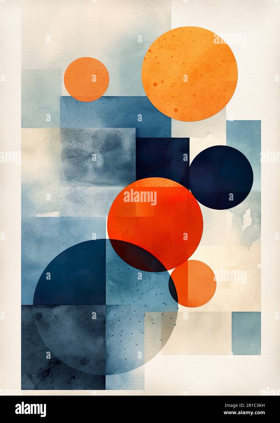 These abstract watercolor paintings representing colorful circles and ...