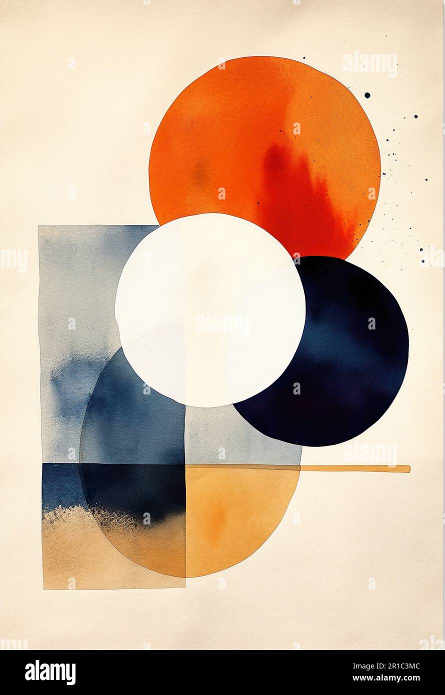 These abstract watercolor paintings representing colorful circles and ...