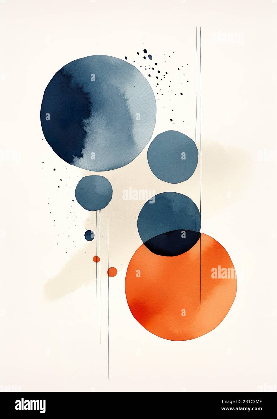 These abstract watercolor paintings representing colorful circles and ...