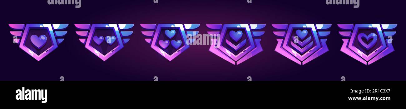 Military game insignia rank badge cartoon vector illustration. Isolated ...