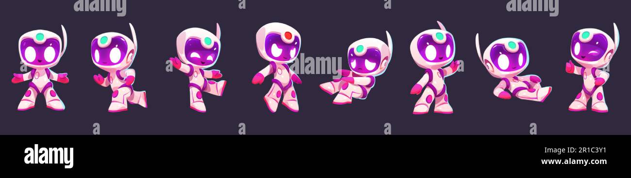 Cartoon vector illustration set of kid astronaut in space. Isolated ...