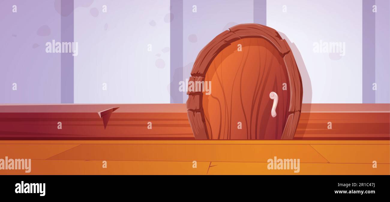 Fairy small mouse hole house. Cute cartoon hidden rat home door in ...