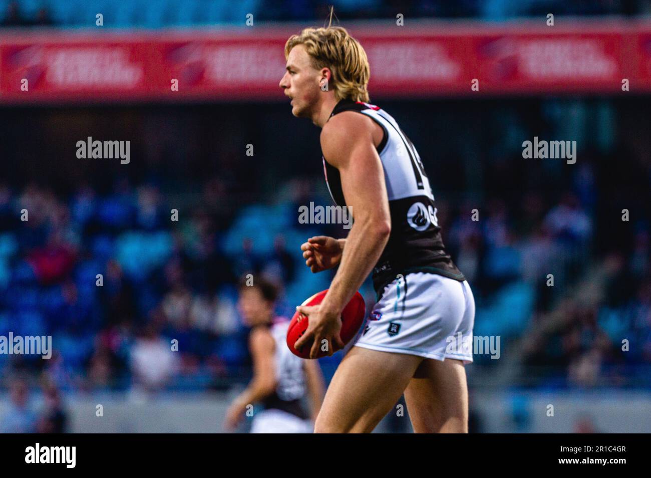 Miles Bergman of Port Adelaide during the AFL Round 9 match between the ...