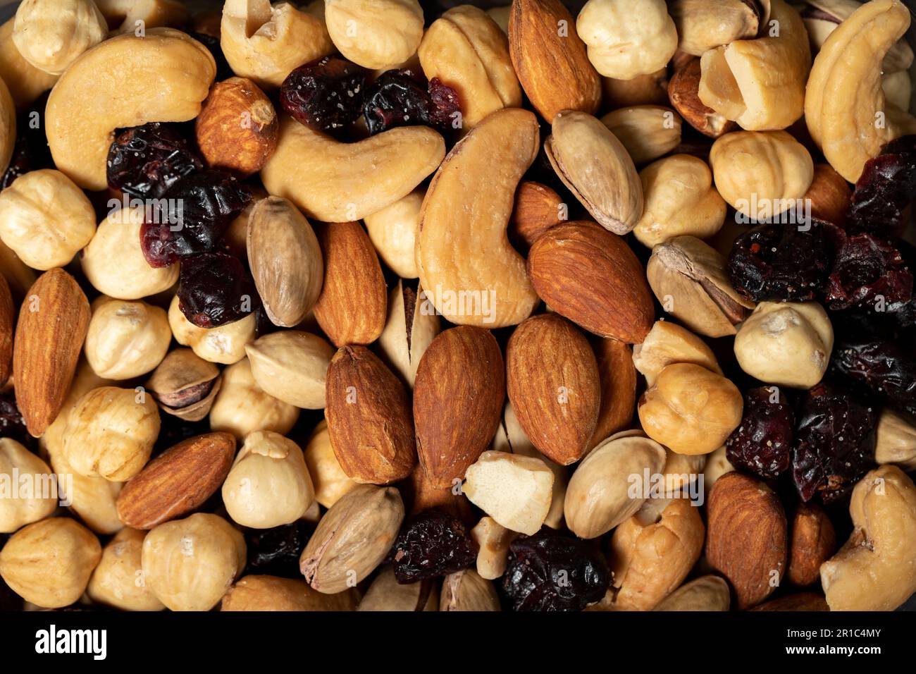 Mixed nuts. Special mixed nuts closeup food background. Top view. Mix ...