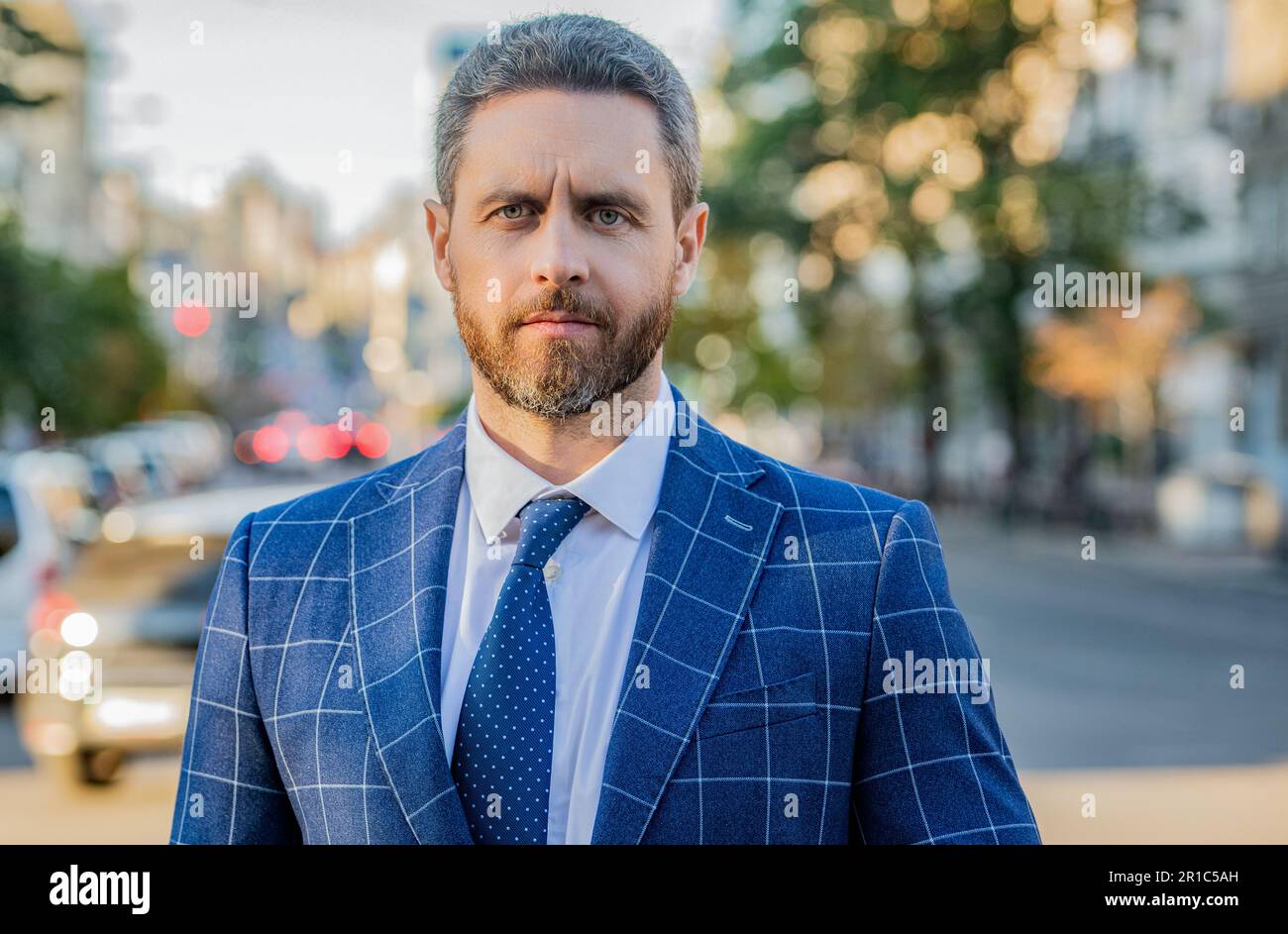 portrait of business ceo outdoor. business ceo on urban background ...