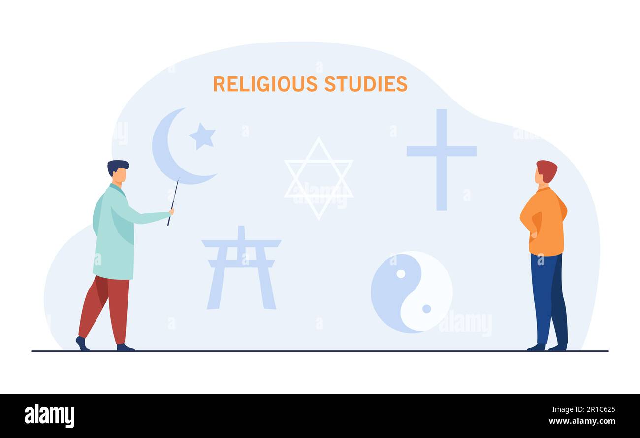 Professor Pointing At Religious Symbols Stock Vector Image And Art Alamy