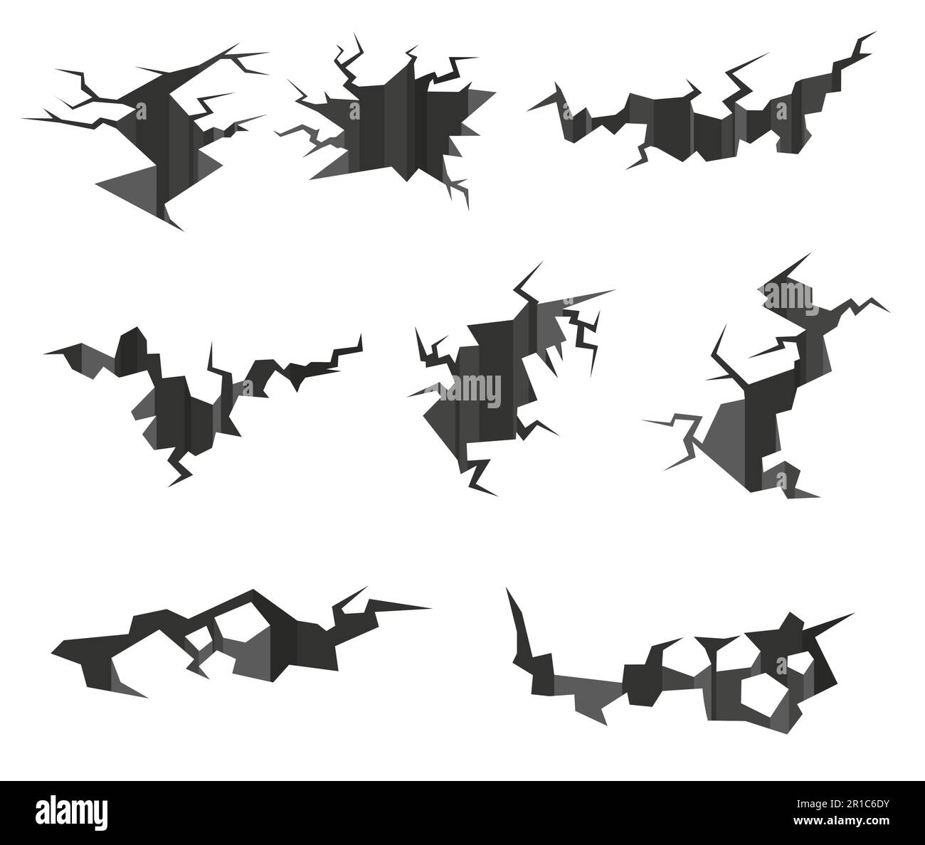 Set of earthquake cracks Stock Vector Image & Art - Alamy