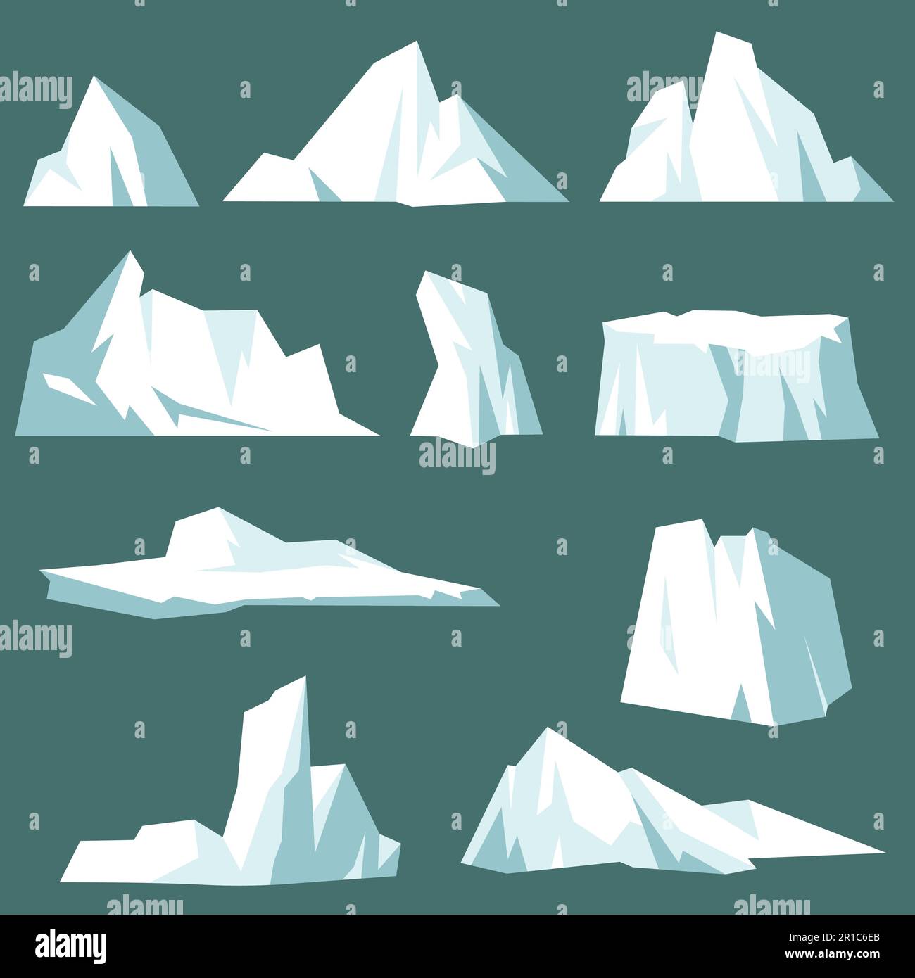 Set of arctic icebergs cartoon vector illustration Stock Vector Image ...
