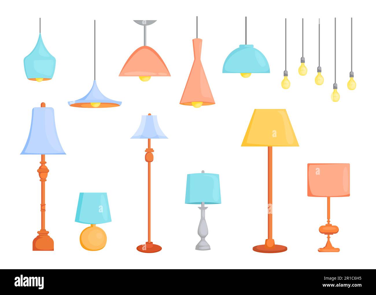 Set of modern lamps Stock Vector Image & Art - Alamy