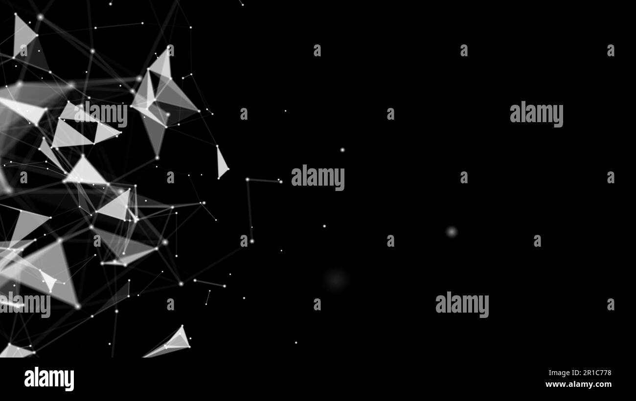 Technology digital abstract background. 3d Network particles and plexus ...