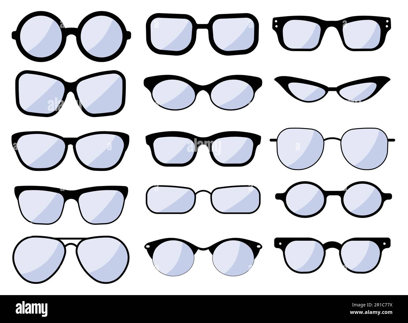 Glasses in different styles vector illustrations set Stock Vector Image ...