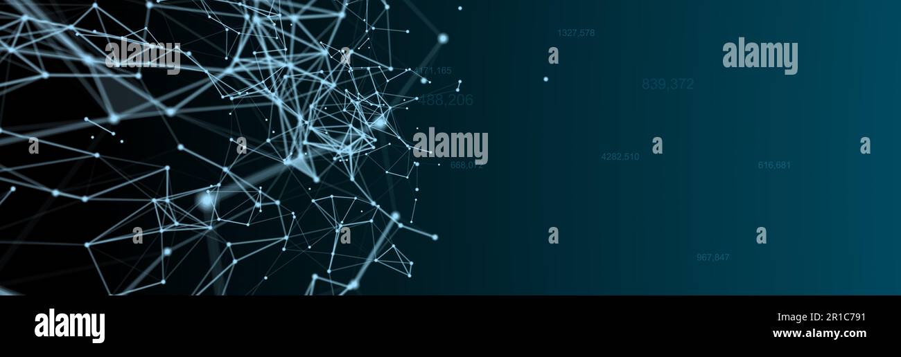 Technology digital abstract background. 3d Network particles and plexus ...