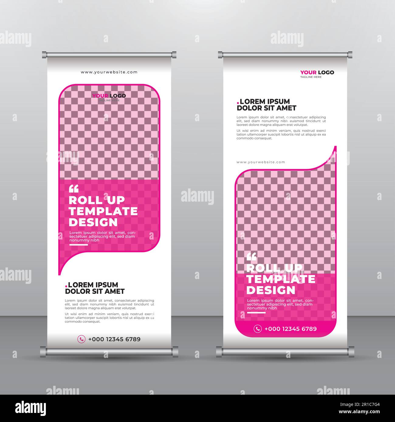 Advertising Roll-up Banner Design Vertical Template. vector, abstract ...
