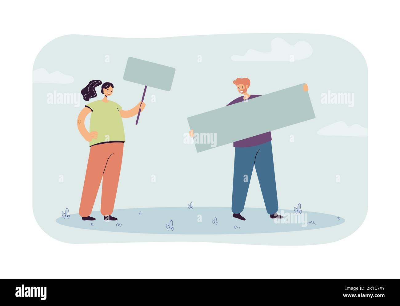 Protesting placard Cut Out Stock Images & Pictures - Alamy