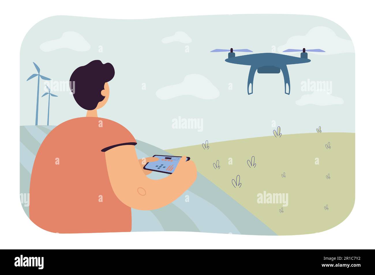 Man flying drone Stock Vector Images - Alamy