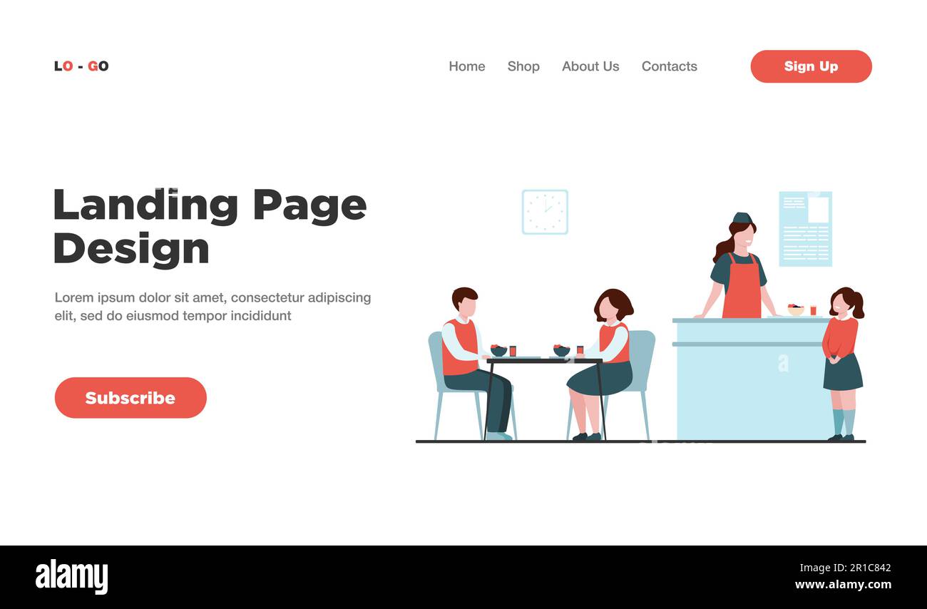 Lunch in school cafeteria concept Stock Vector Image & Art - Alamy