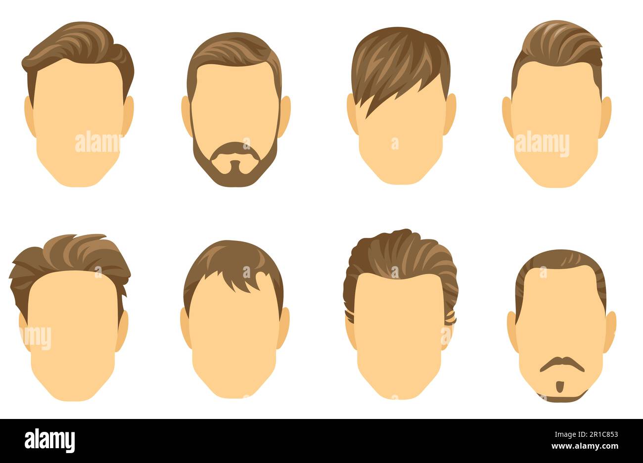 Different hairstyles for men vector illustrations set Stock Vector ...
