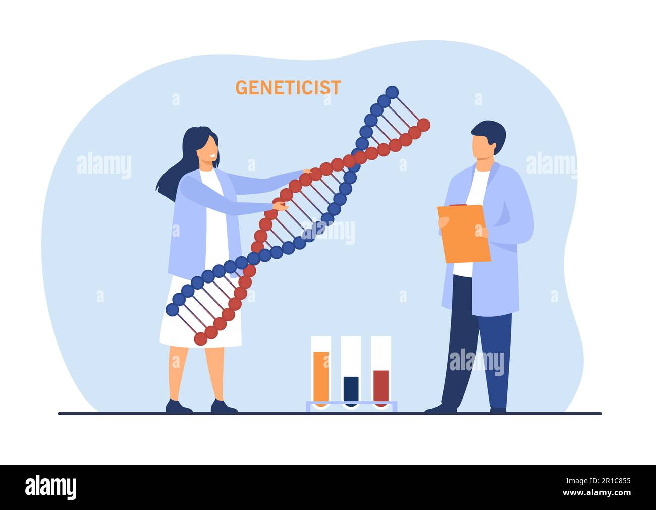 Two geneticists working with DNA Stock Vector Image & Art - Alamy