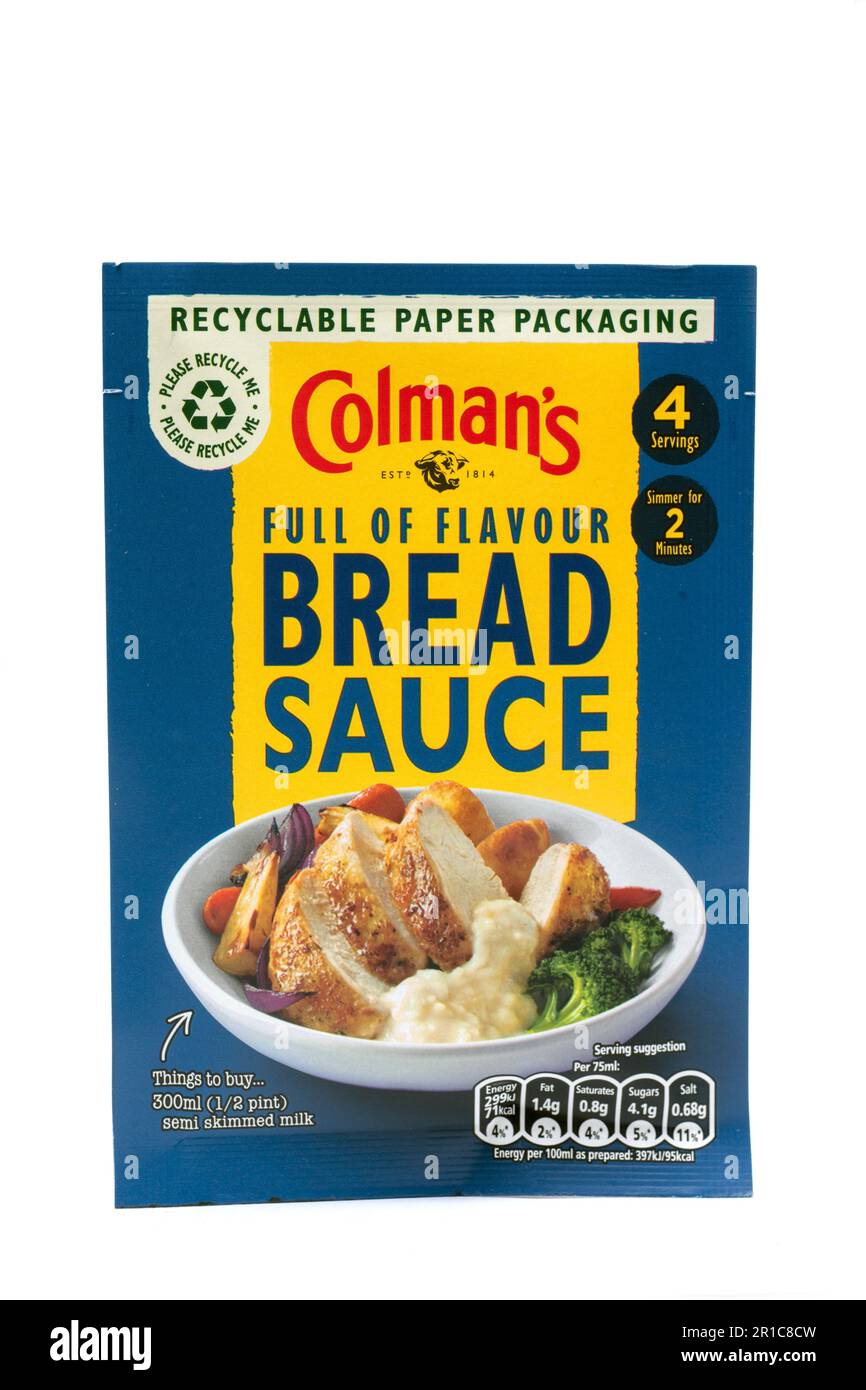 Packet of Colmans Bread Sauce Mix Stock Photo - Alamy