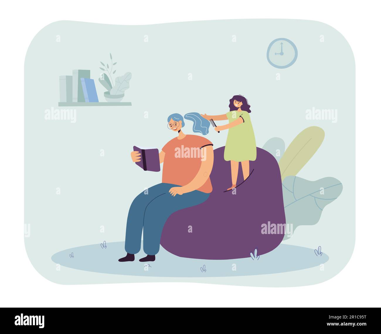 Mother and daughter reading book Cut Out Stock Images & Pictures - Alamy