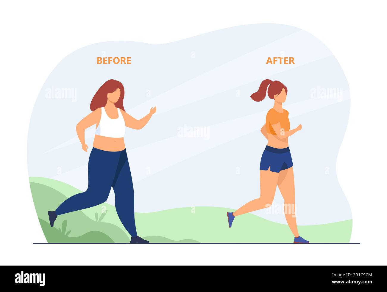 Fat slim woman cartoon Cut Out Stock Images & Pictures - Alamy