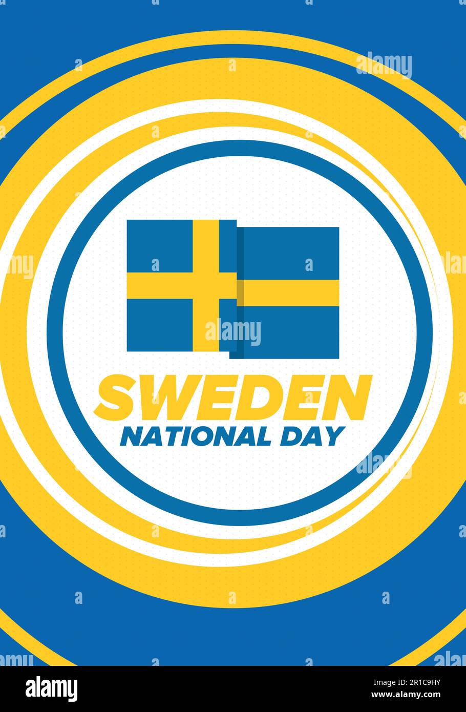 Sweden National Day. Celebrated on June 6 in Sweden. Happy national ...