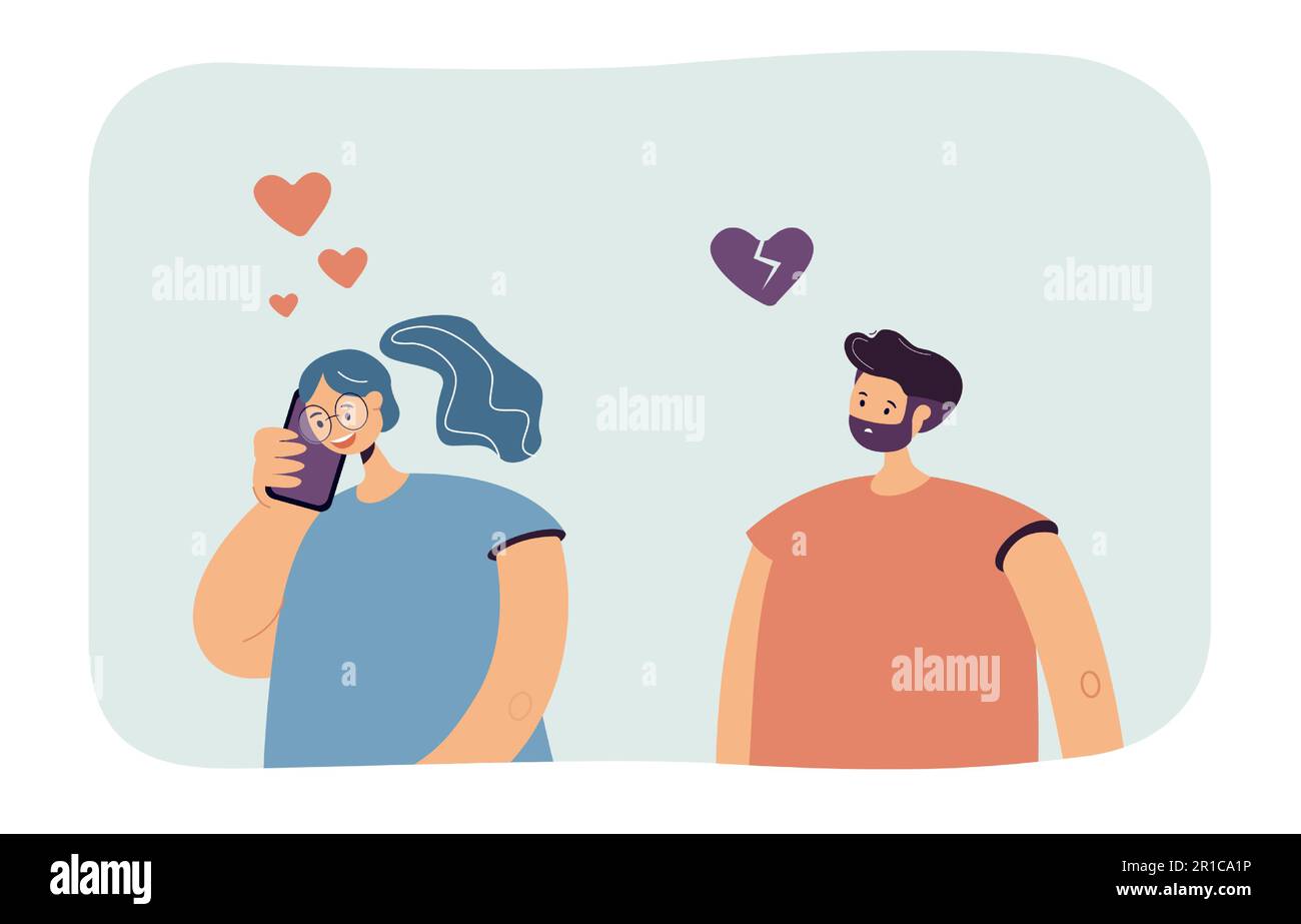 Suspicious girlfriend Stock Vector Images - Alamy