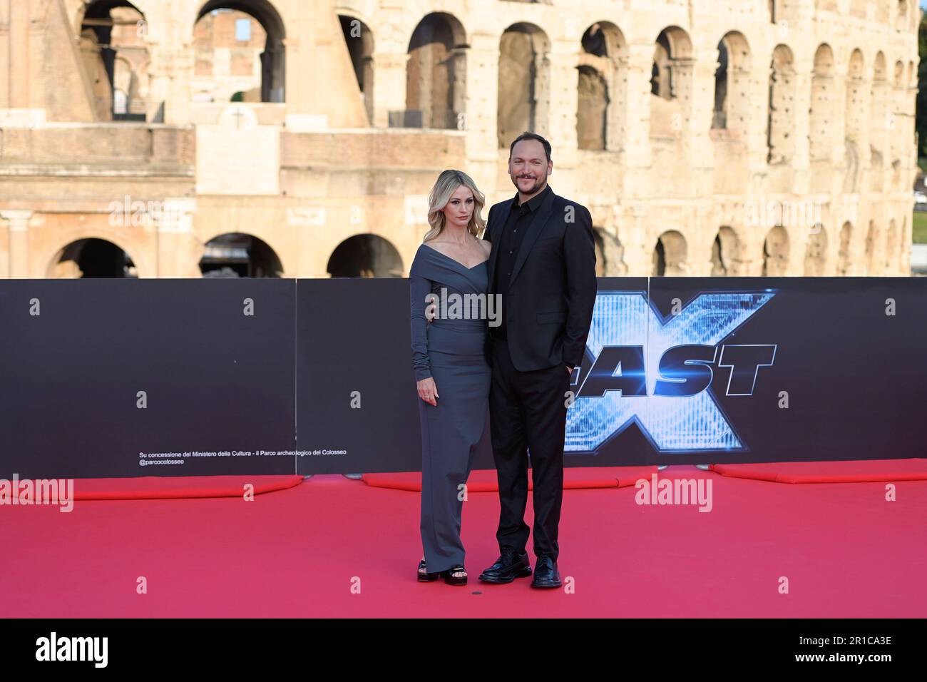 Rome, Italy. 12th May, 2023. Cameron Richardson (l) and Louis Leterrier ...