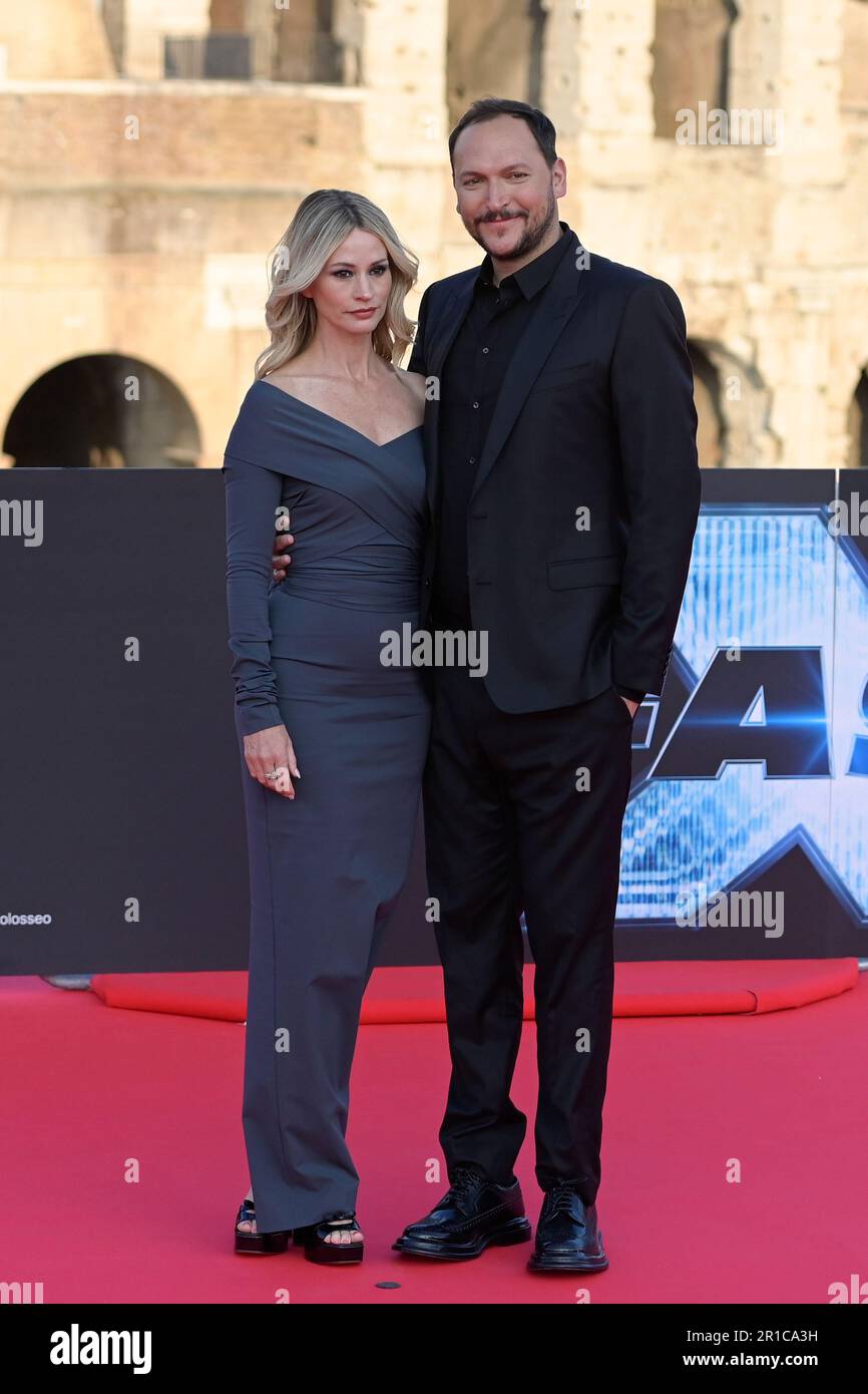 Rome, Italy. 12th May, 2023. Cameron Richardson (l) and Louis Leterrier ...