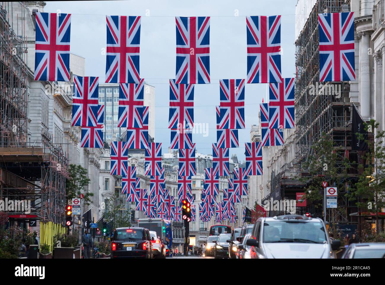 Union Jack Flags on Regent Street to celebrate King Charles Coronation ...