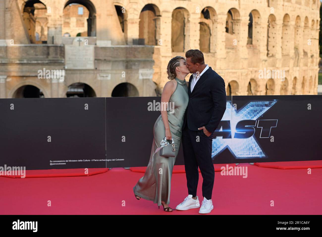 Rome, Italy. 12th May, 2023. Catherine Ritchson (l) and Alan Ritchson ...