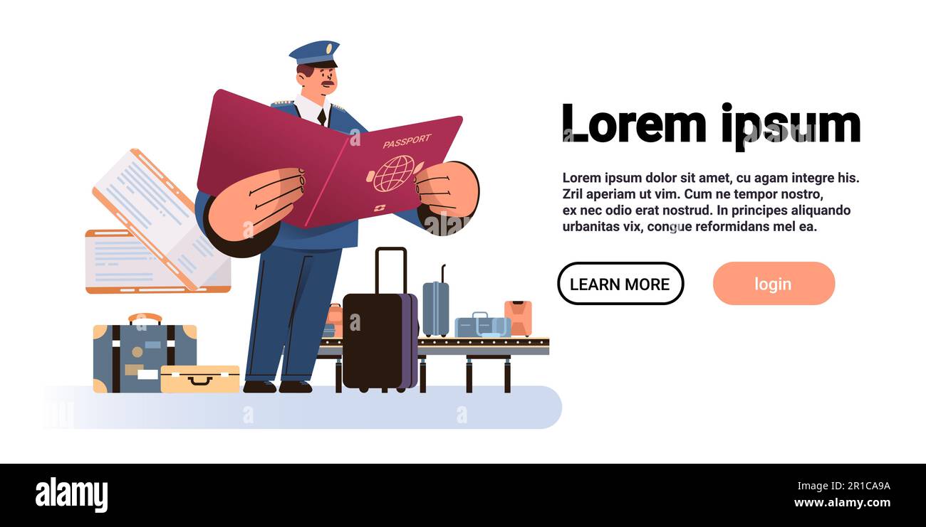 airport stuff worker holding passport with boarding pass or flight ...