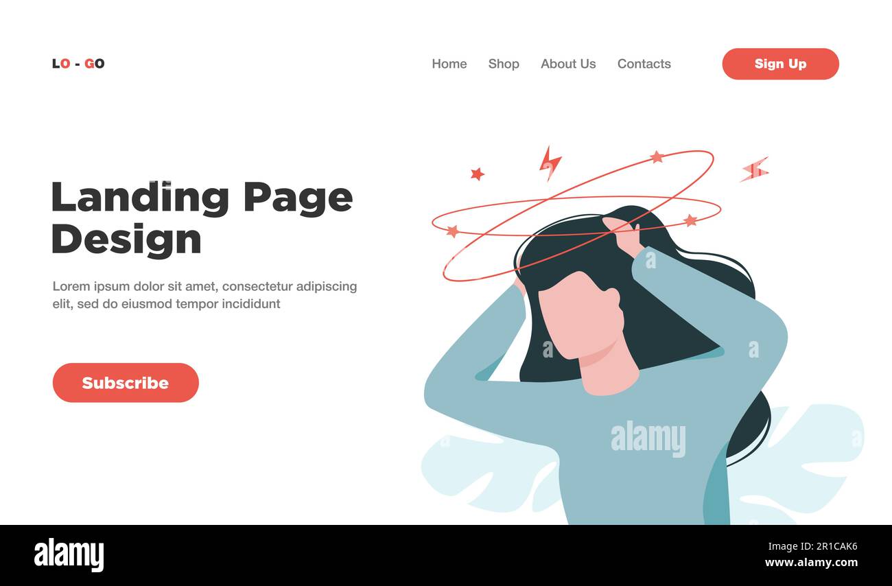 Person dizzy headache Stock Vector Images - Alamy