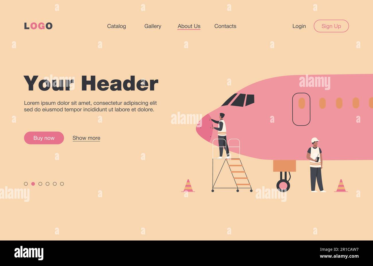 Plane service isolated flat vector illustration Stock Vector Image ...