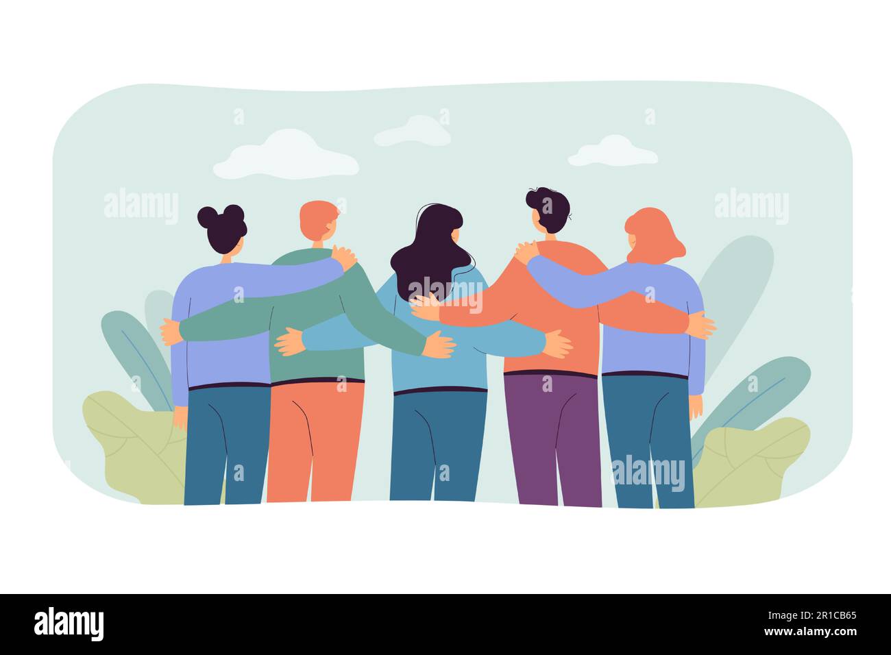 Group standing rear view Stock Vector Images - Alamy