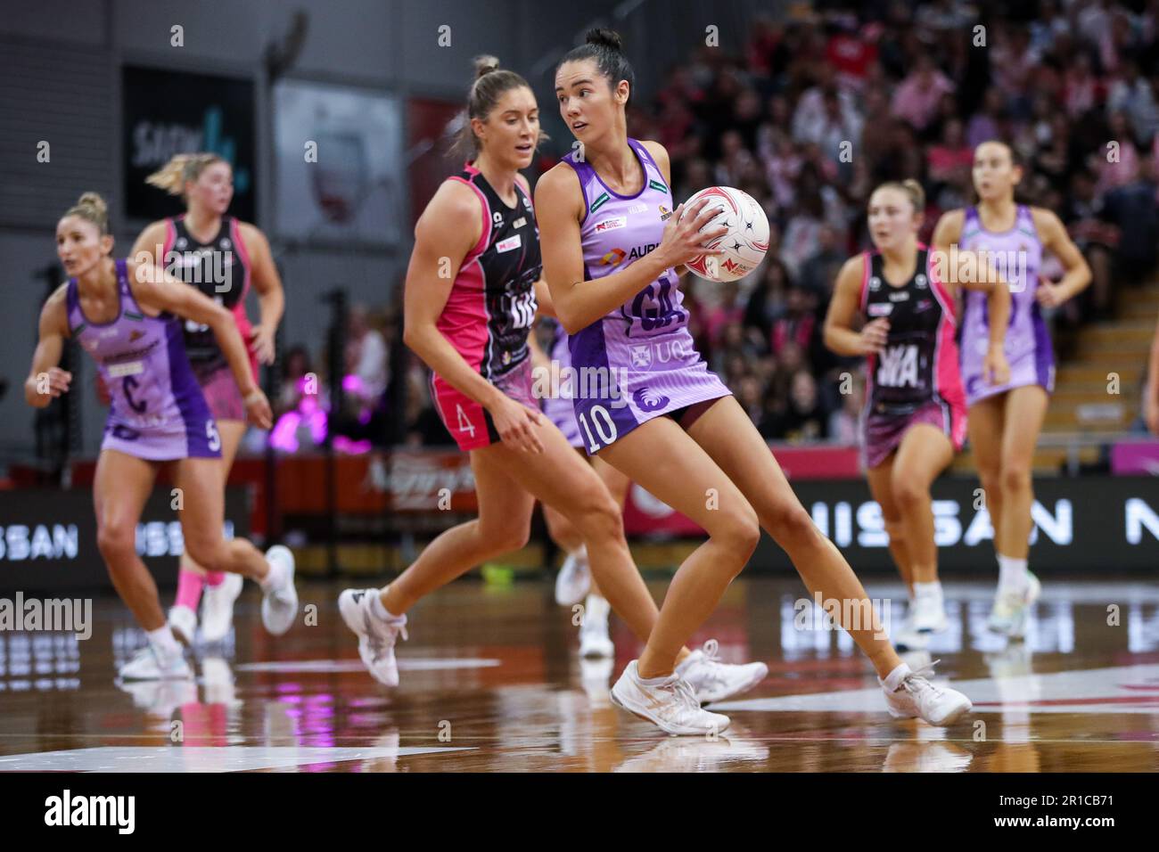 Emily Moore of the Firebirds during the Super Netball Round 9 match ...