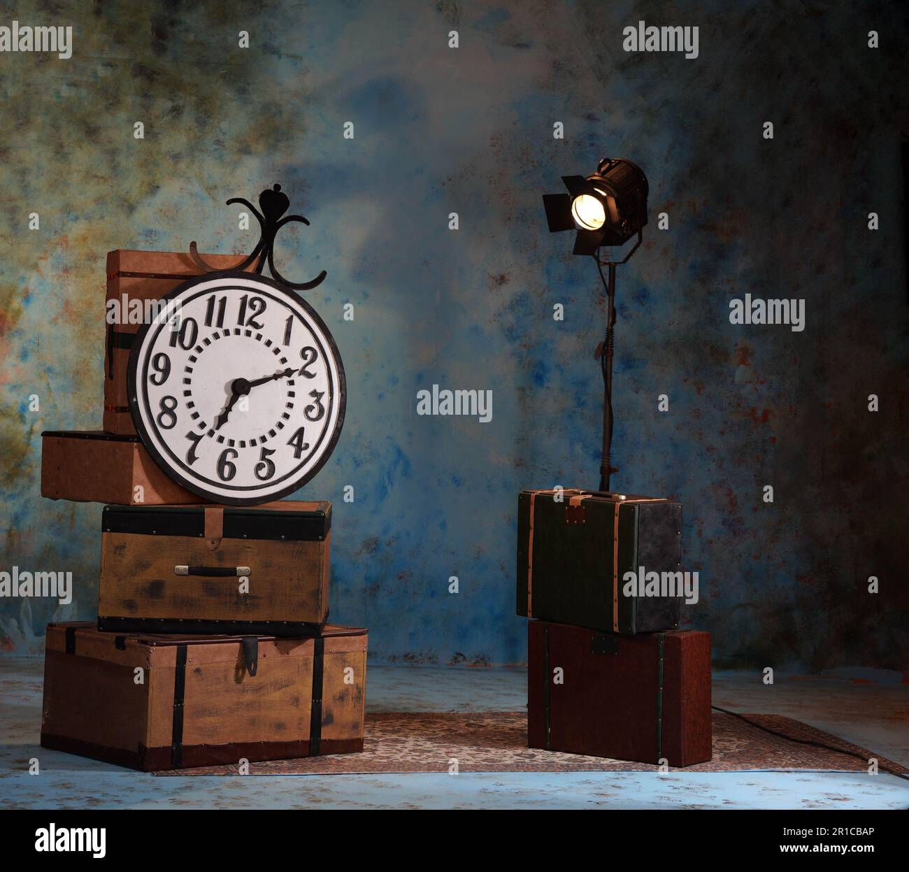 Stall in an Vintage studio backdrop with a light Stock Photo - Alamy