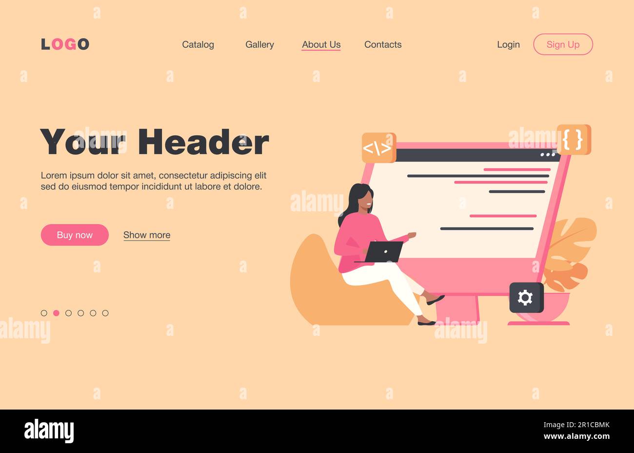 Girl software coding Stock Vector Images - Alamy