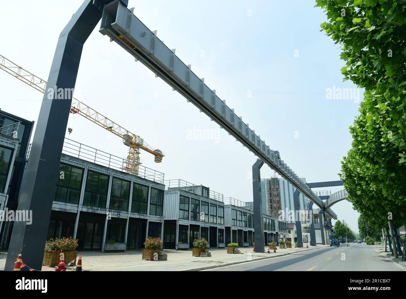 SHANGHAI, CHINA - MAY 13, 2023 - Construction workers install and debug ...