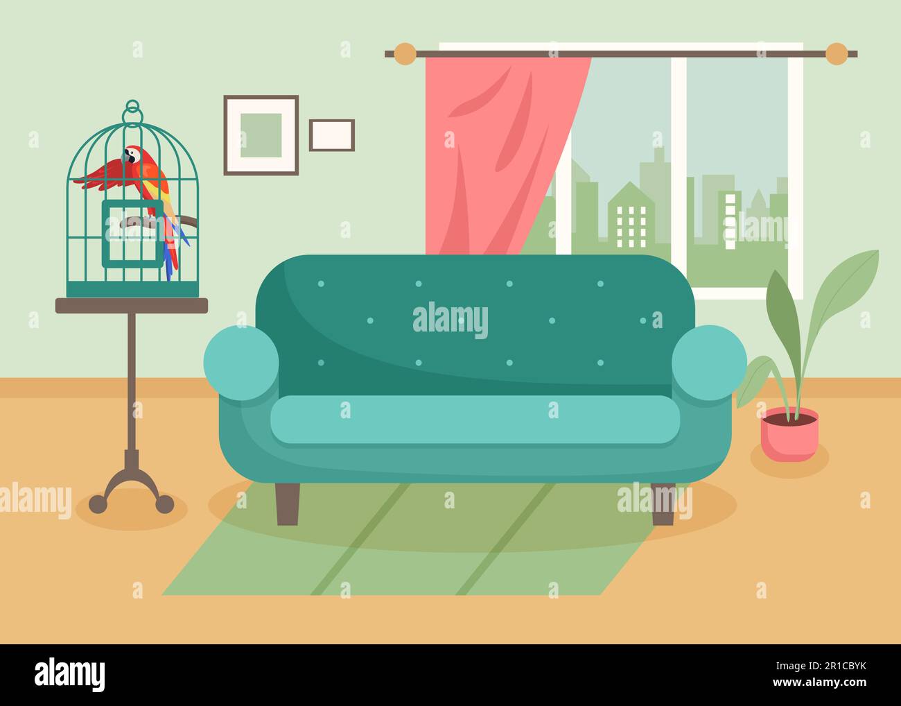 Cage parrot bird color Stock Vector Images - Alamy